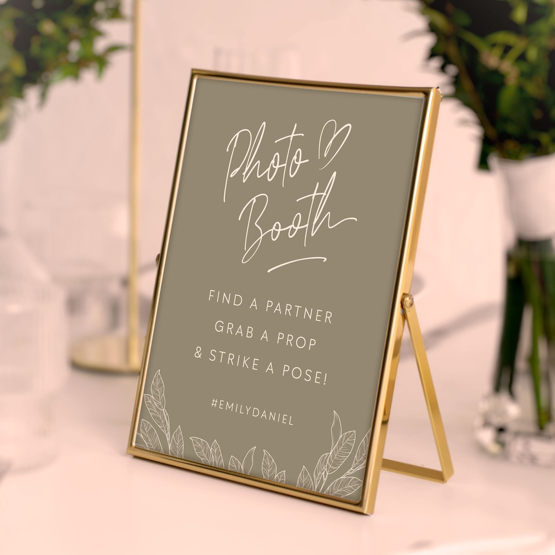 Sage Green Wedding Photo Booth Sign Printable Template Photo Booth ...