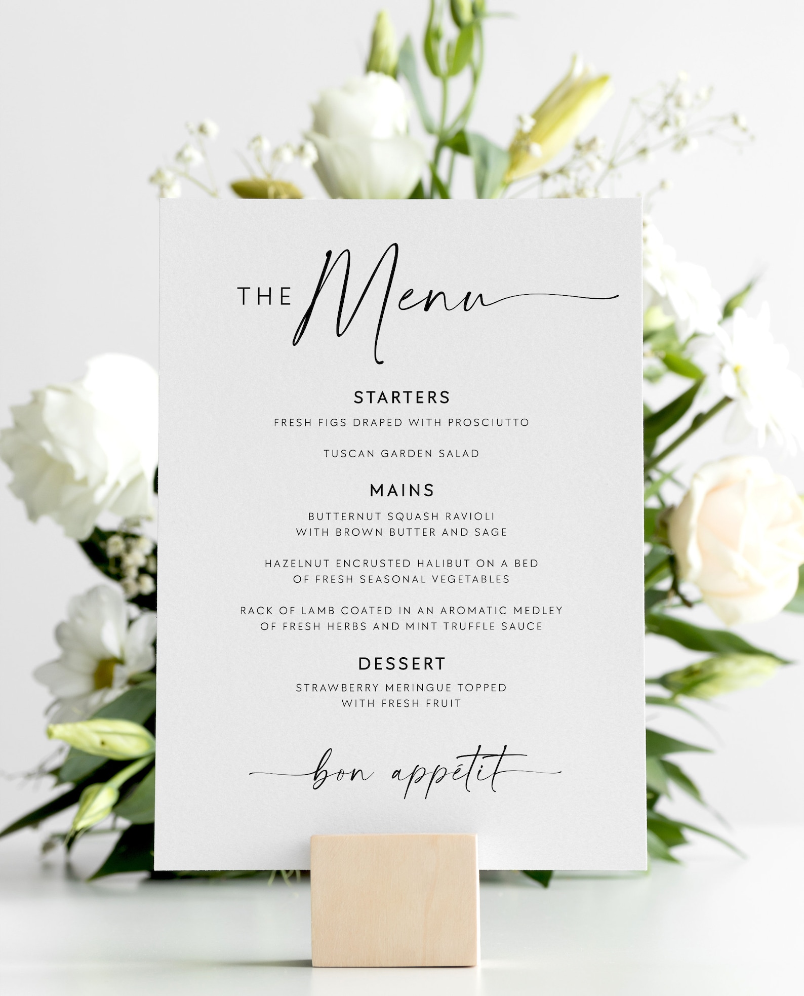 Small Wedding Menu Table Sign Minimalist Wedding Editable Template ...