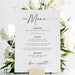 Small Wedding Menu Table Sign Minimalist Wedding Editable Template ...