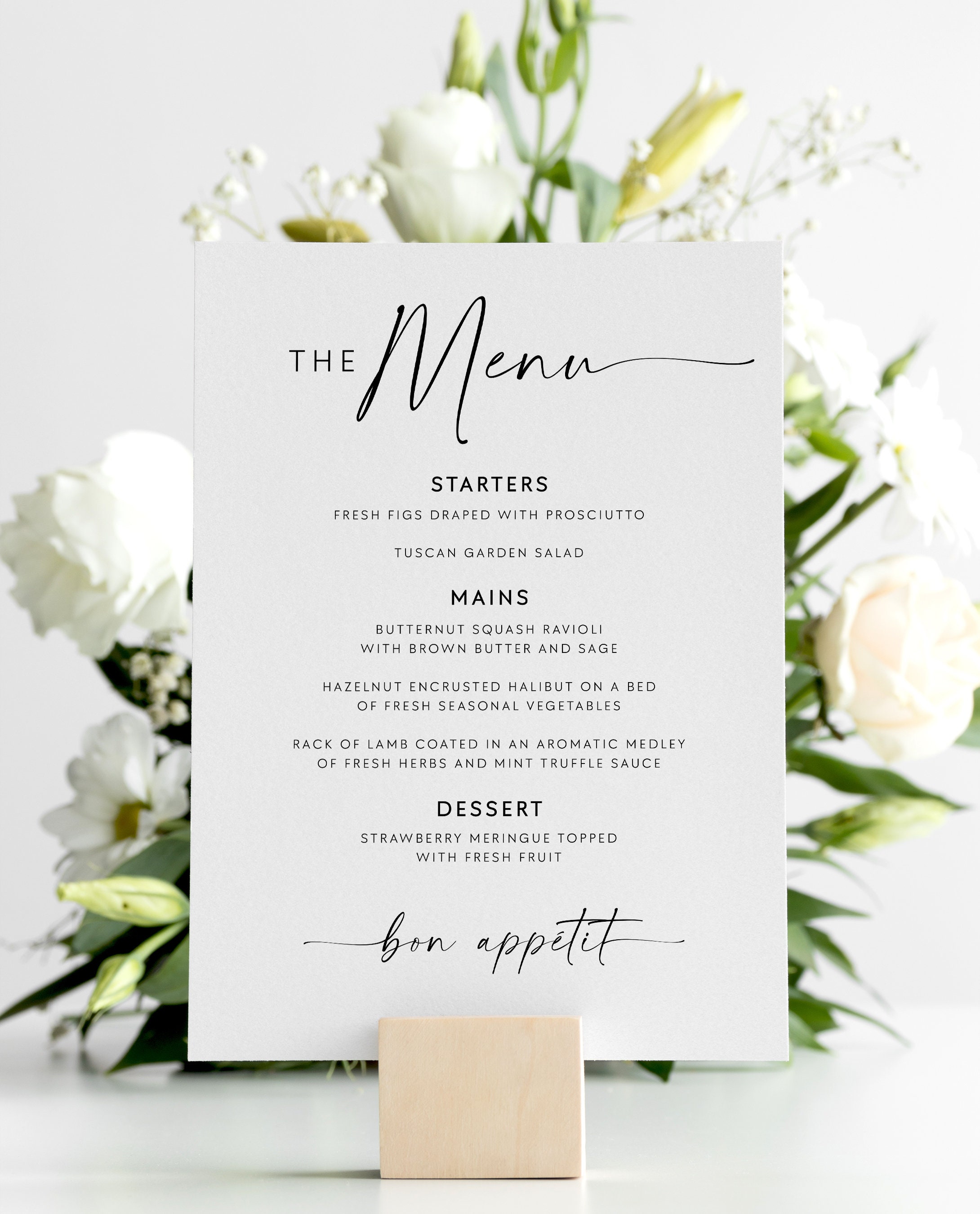 Small Wedding Menu Table Sign Minimalist Wedding Editable Template ...