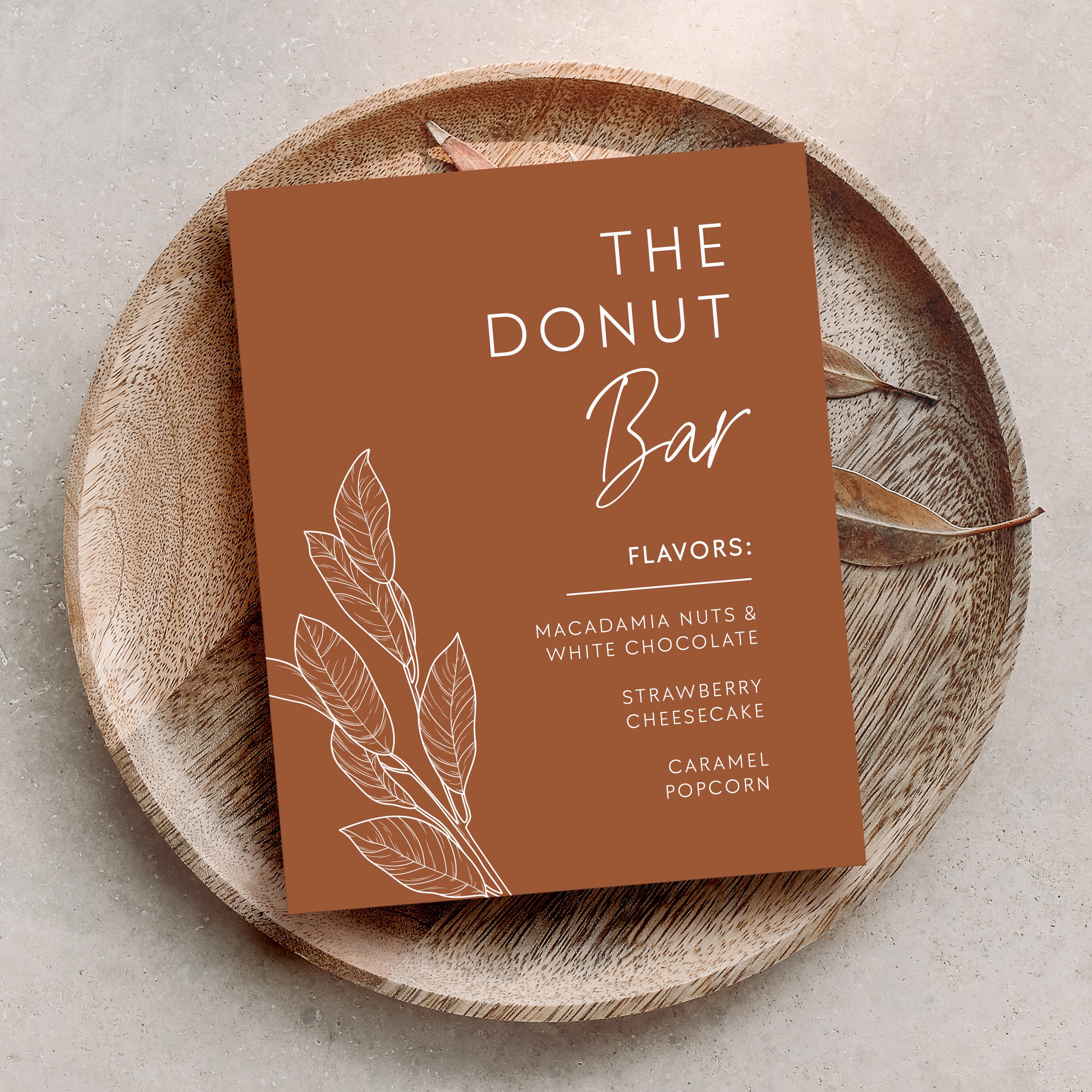 Donut Bar Table Sign Template Boho Desert Wedding, Modern Minimalist ...