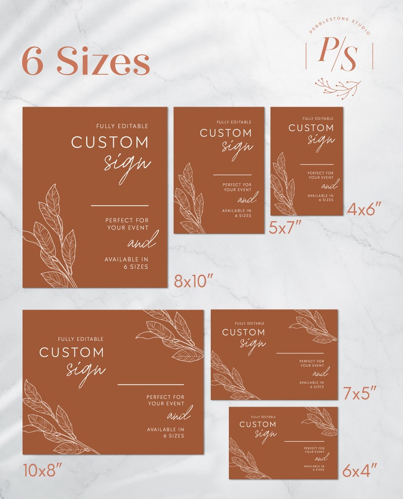 Customizable Sign Template for Desert Wedding, Boho Modern Minimalist ...