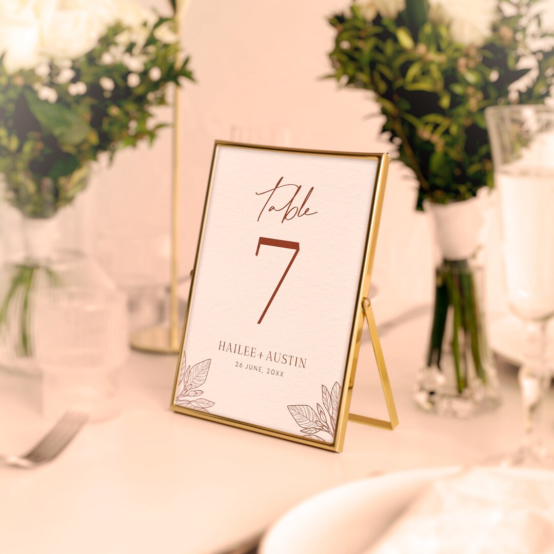 Modern Boho Wedding Table Numbers Template, Minimalist Wedding Table ...