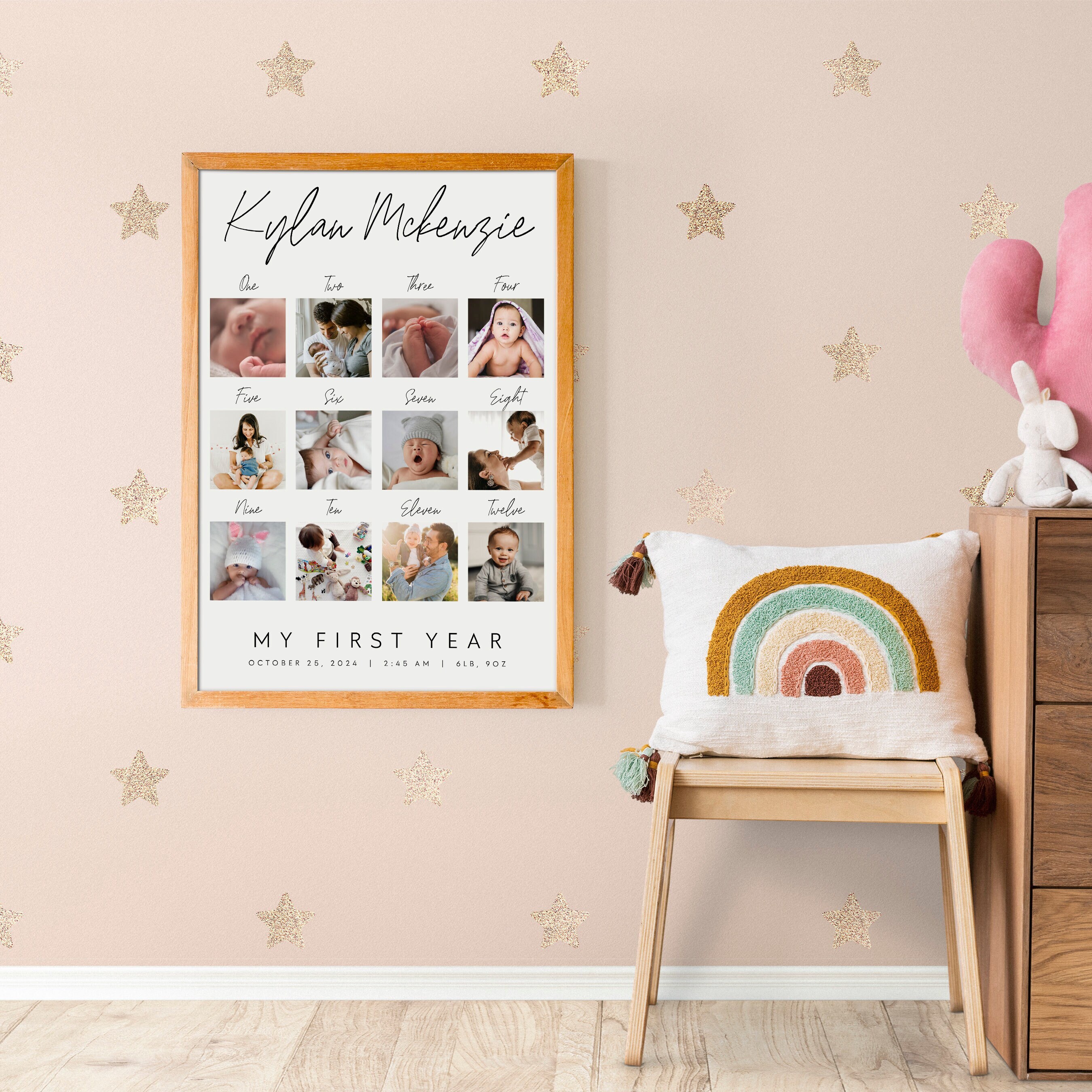 My First Year Poster, Printable 1st Birthday Photo Collage Sign ...
