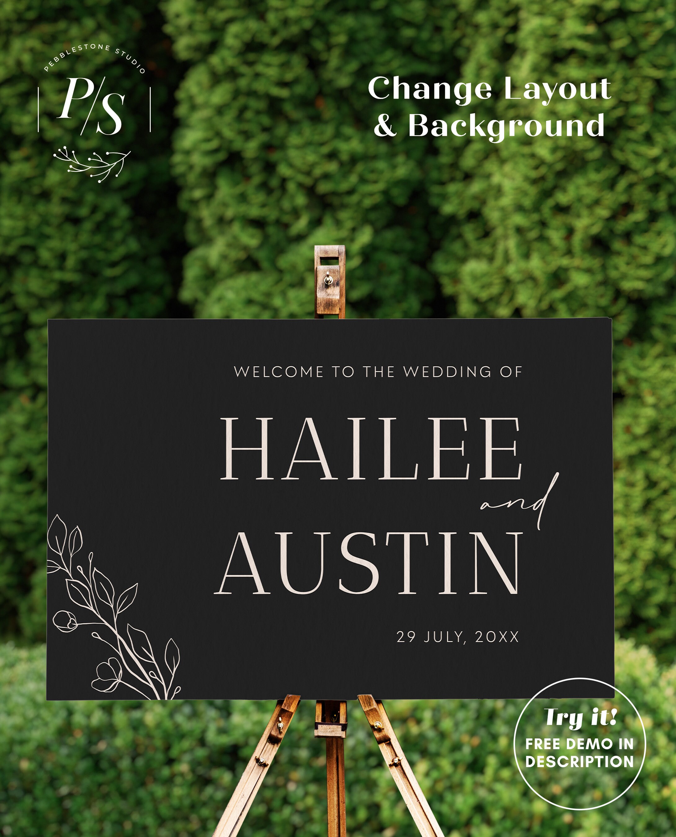 Large Burnt Orange Welcome Sign Wedding Template, Editable Reception ...