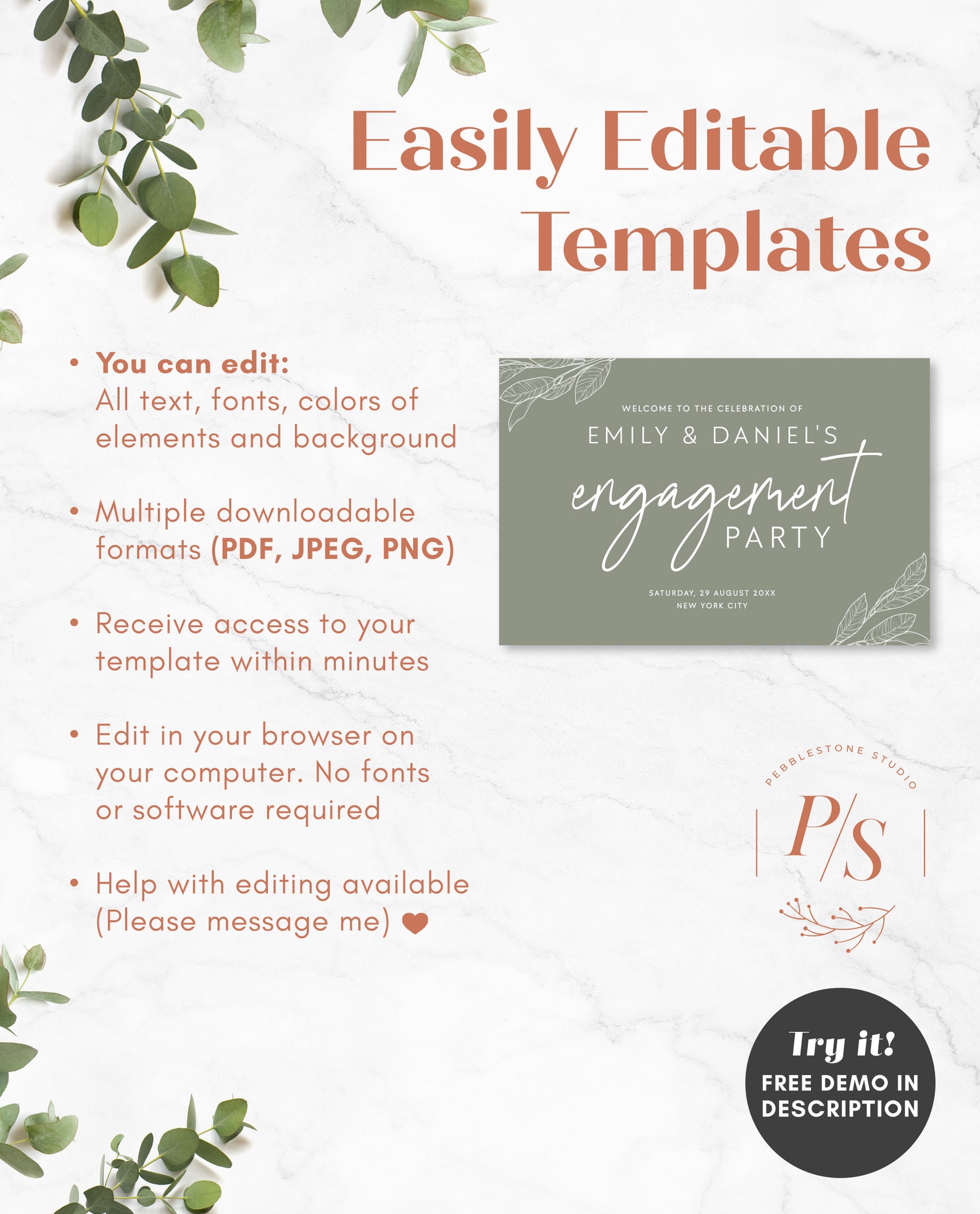 Sage Green Engagement Party Sign | Minimalist Engagement Welcome Sign ...