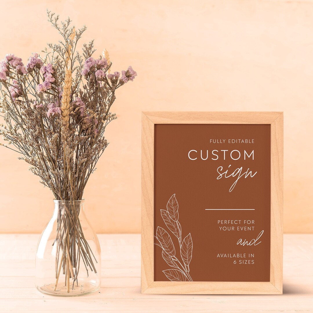 Customizable Sign Template for Desert Wedding, Boho Modern Minimalist ...