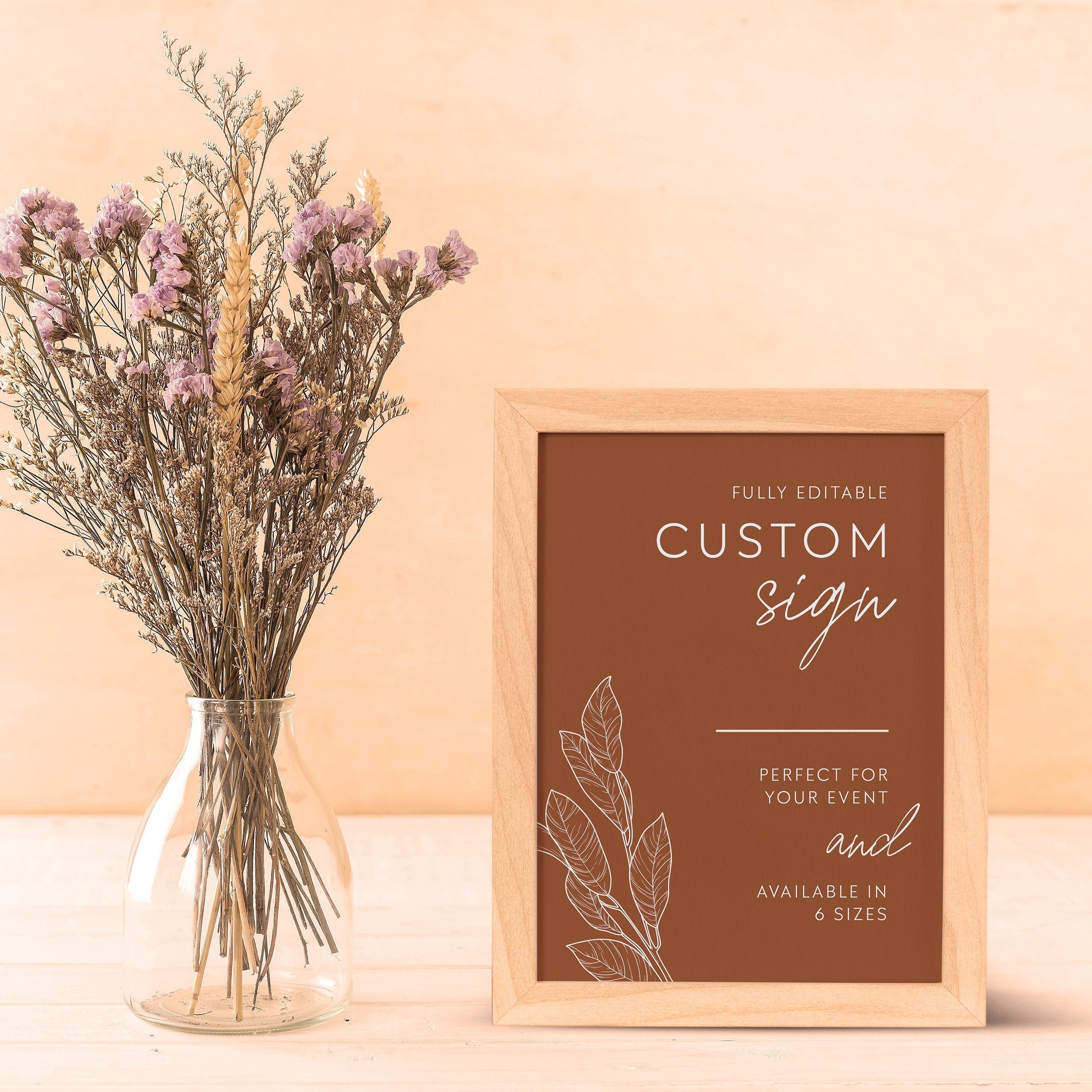 Customizable Sign Template for Desert Wedding, Boho Modern Minimalist ...