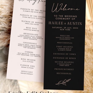 Wedding Program Card With Order of Service, Terracotta Wedding ...