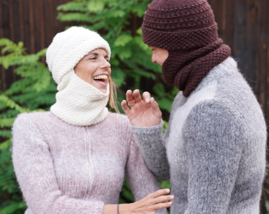 Knitting Instructions: Balaclava Hooded Hat capole for Beginners for ...