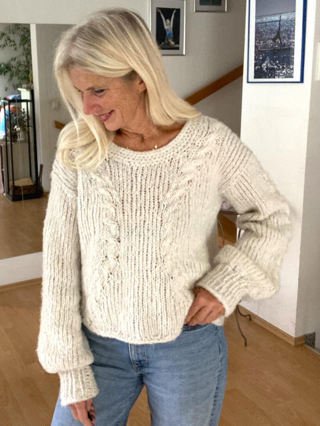 Knitting Pattern: Sweater "sadorÉ" | Cable-knit Sweater in Off-white ...