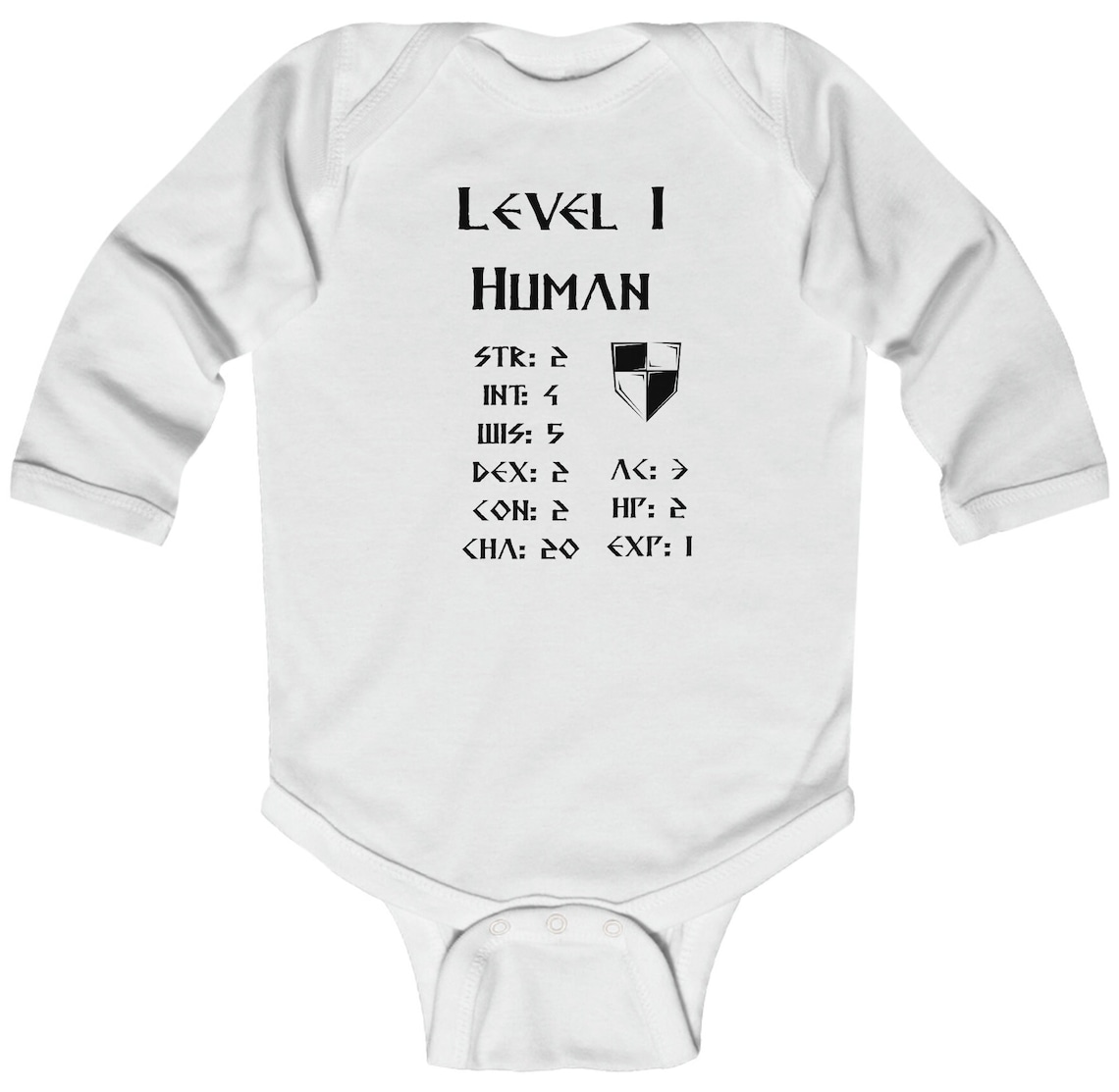 Level 1 Human Baby Onesie Dungeon Master Gift Dungeon Master Gifts ...