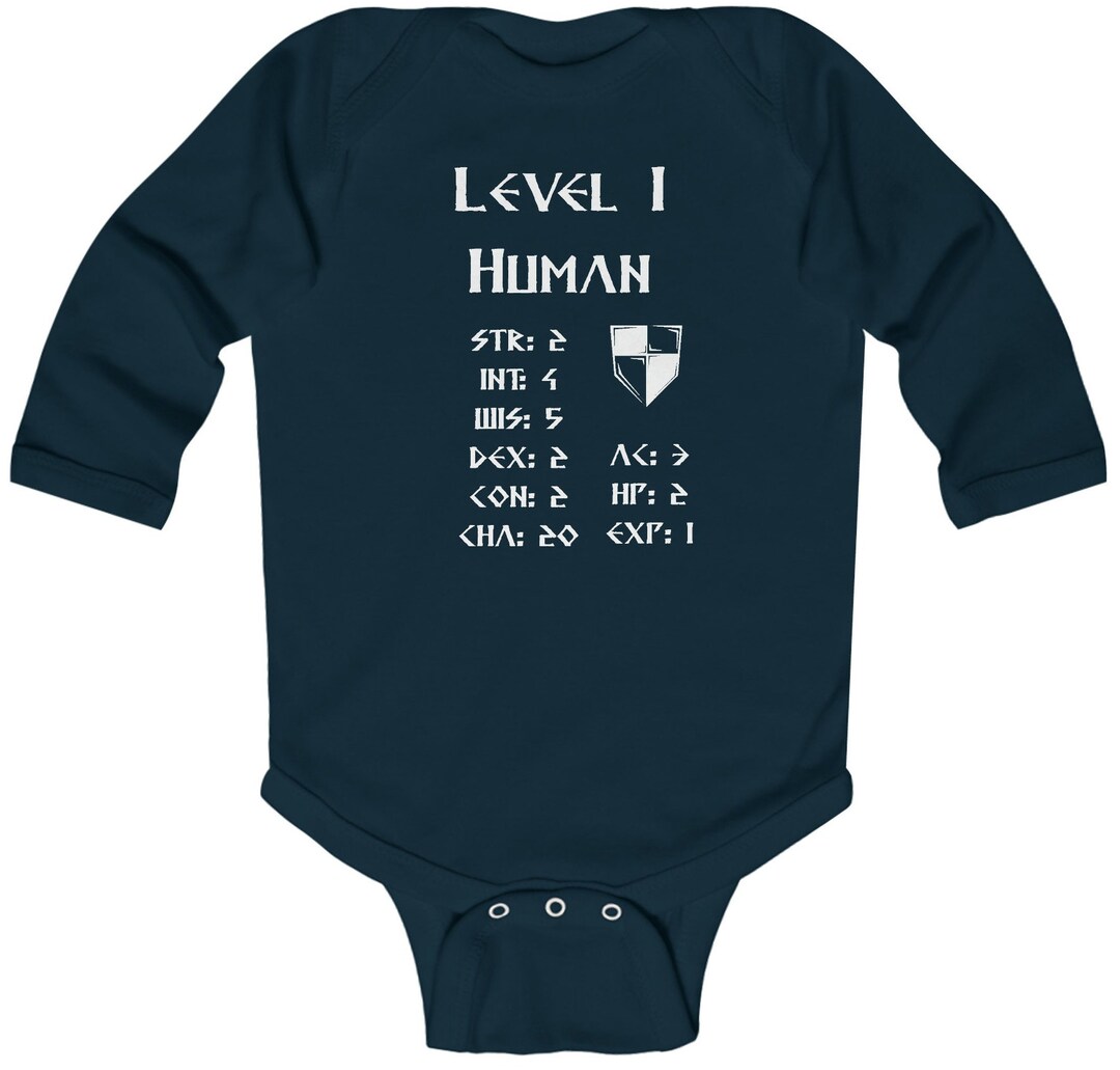 Level 1 Human Baby Onesie Dungeon Master Gift Dungeon Master Gifts ...