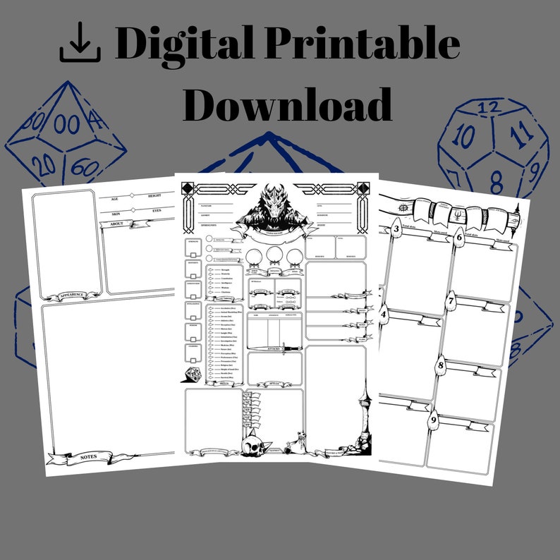 Dnd Character Sheet Dnd Player Gift Dungeon Master Gift DM Gifts Dnd ...