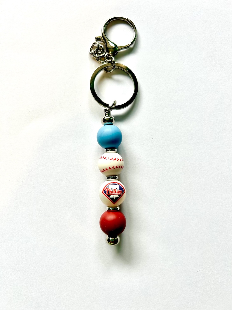 Philadelphia Phillies Bead Keychains, Bag Charms, Baseball, Focal Beads ...