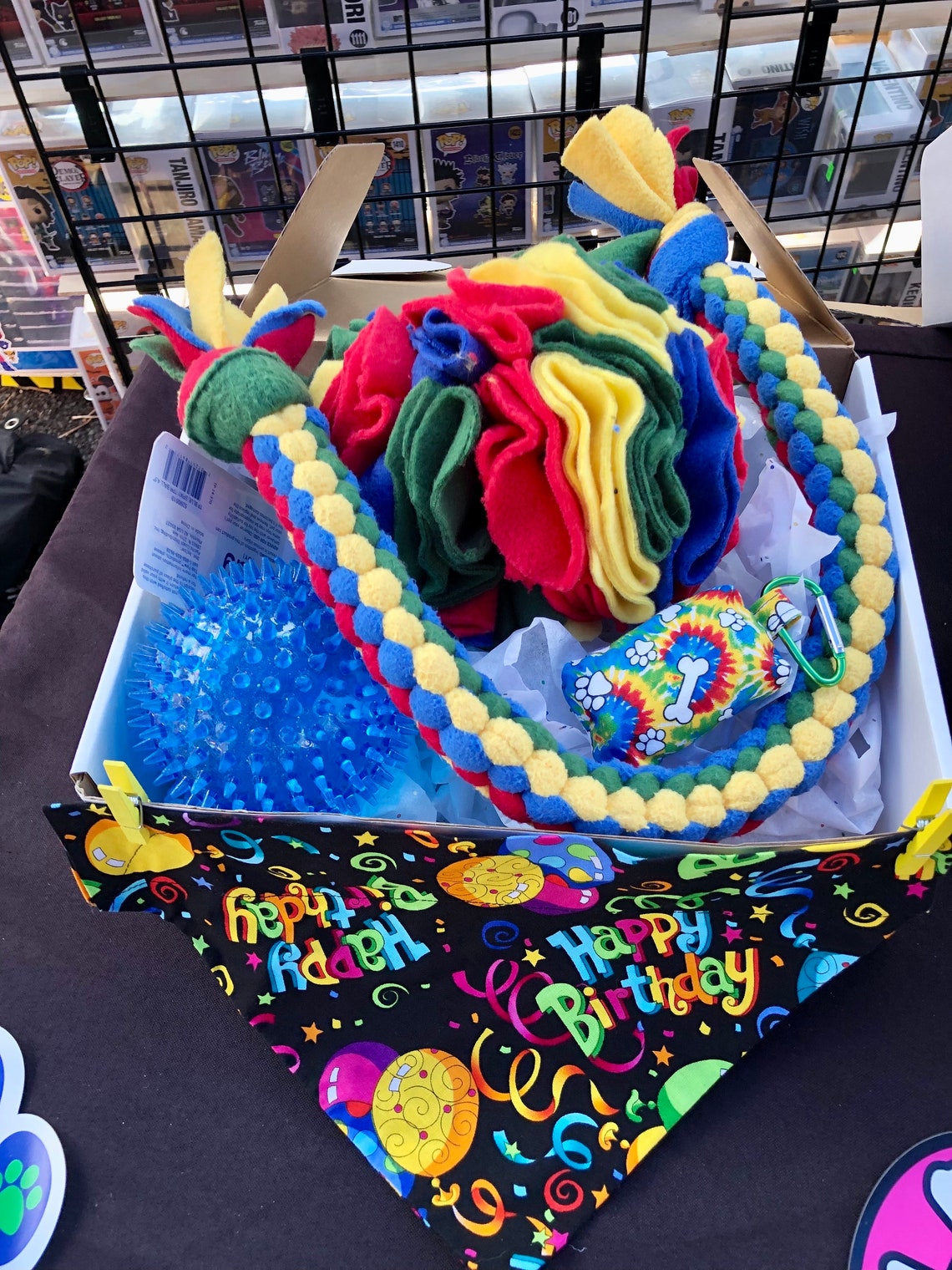 Happy Birthday Gift Box for Dogs (includes Over-collar Bandana, Tug Toy ...