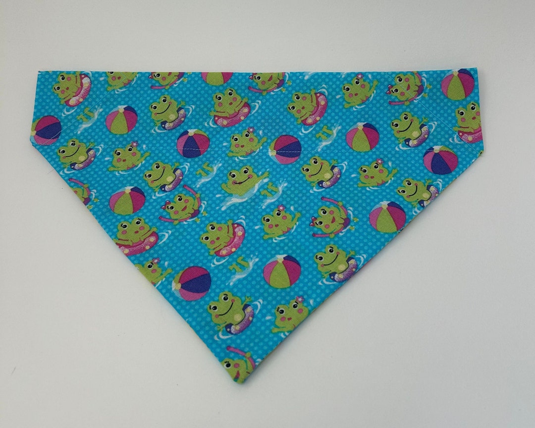 Frogs and Beach Balls Cotton Fabric, Dog/pet Bandana/scarf/neckwear ...