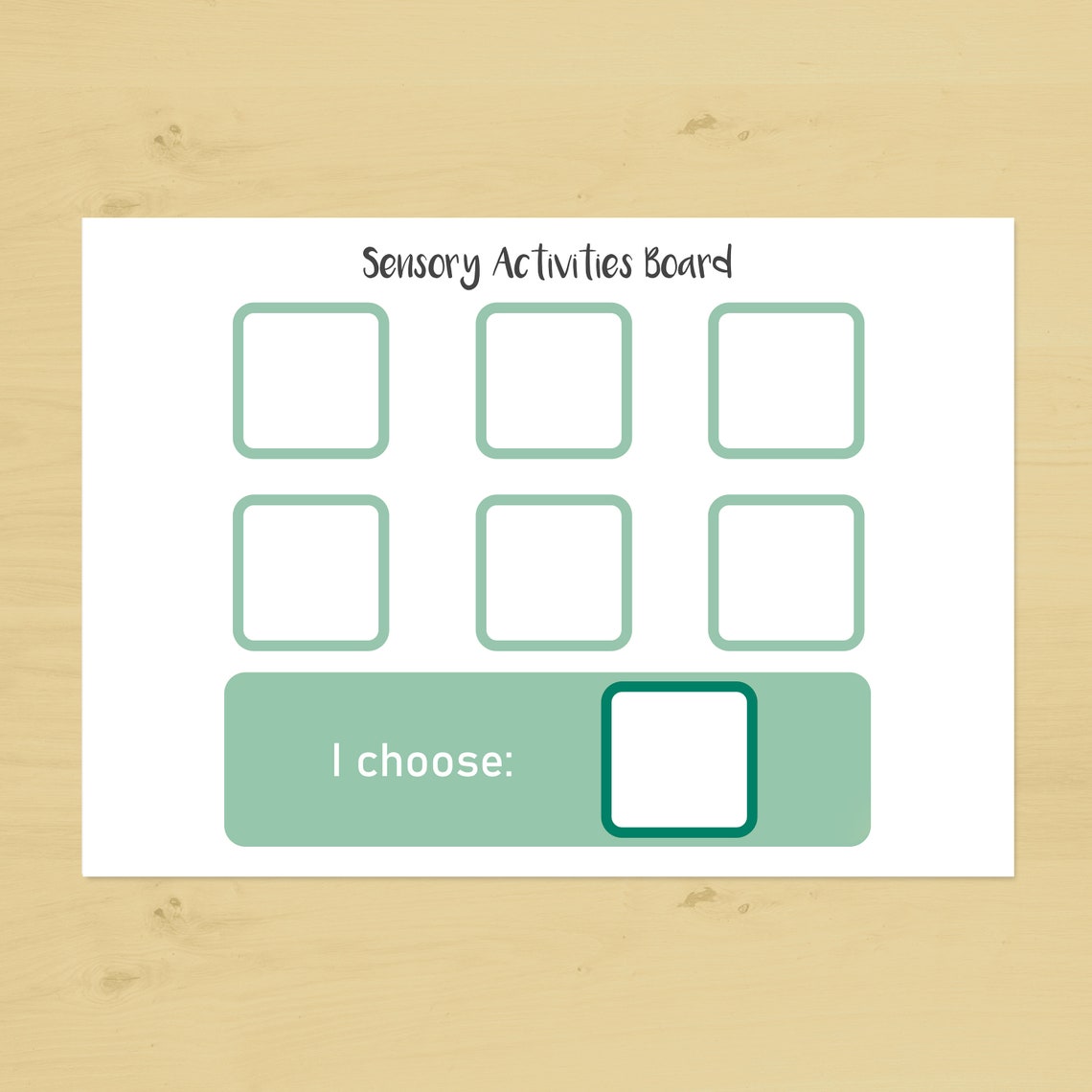 Sensory Activity Choose Board ASN Visual Communication Aid Printable ...