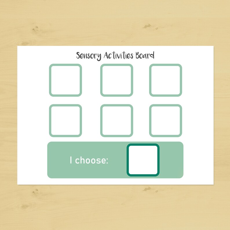 Sensory Activity Choose Board ASN Visual Communication Aid Printable ...