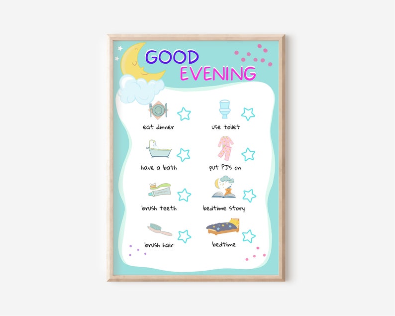 Kids Morning and Evening Routine Daily Planner Checklist Printable ...
