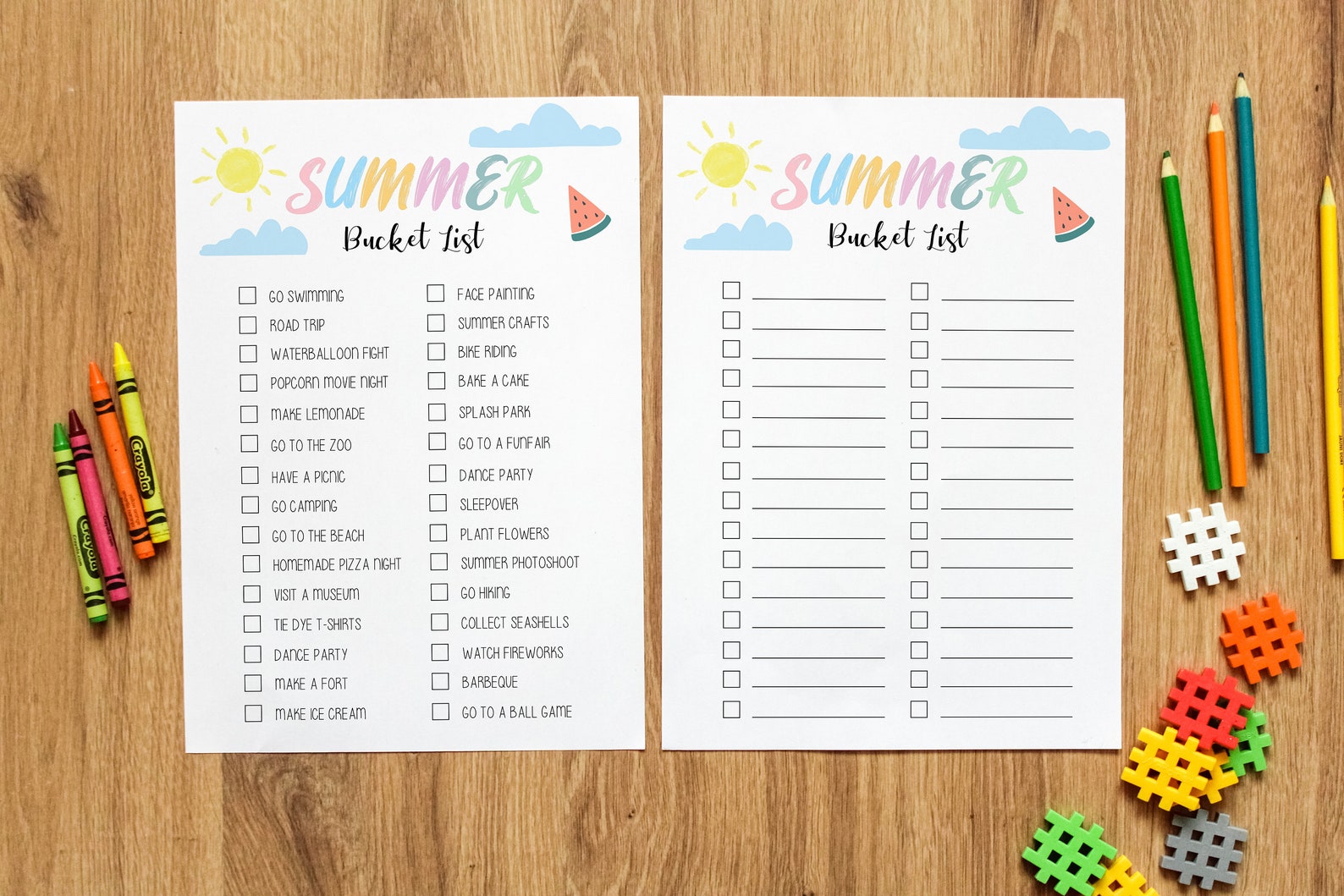 Summer Bucket List Printable Kids Tasks Activities, Kids Summer To-do ...