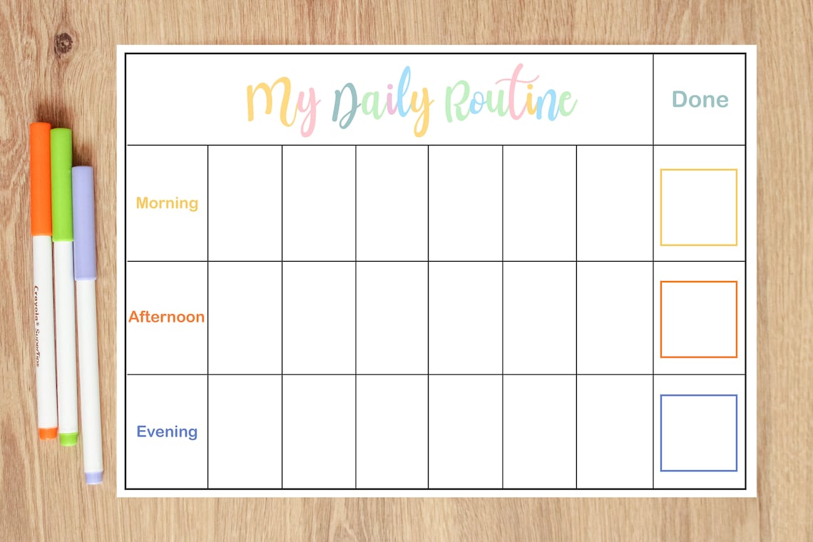 Daily Routine Morning Afternoon Chart for Kids Autism Friendly - Etsy