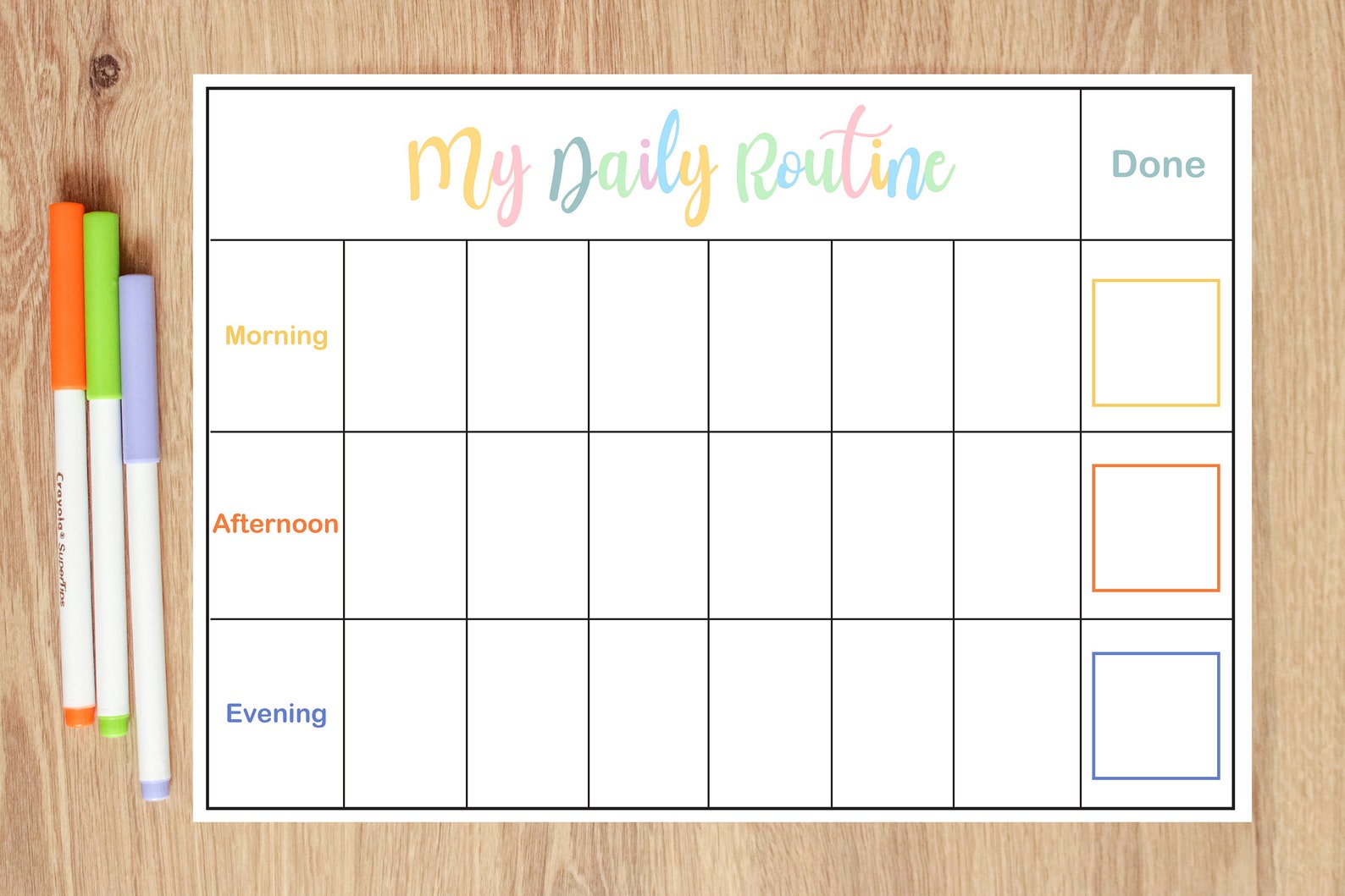 Daily Routine Morning Afternoon Chart for Kids Autism Friendly Visual ...