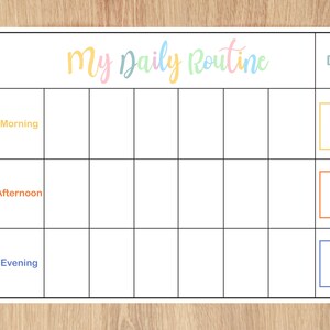 Daily Routine Morning Afternoon Chart for Kids Autism Friendly Visual ...