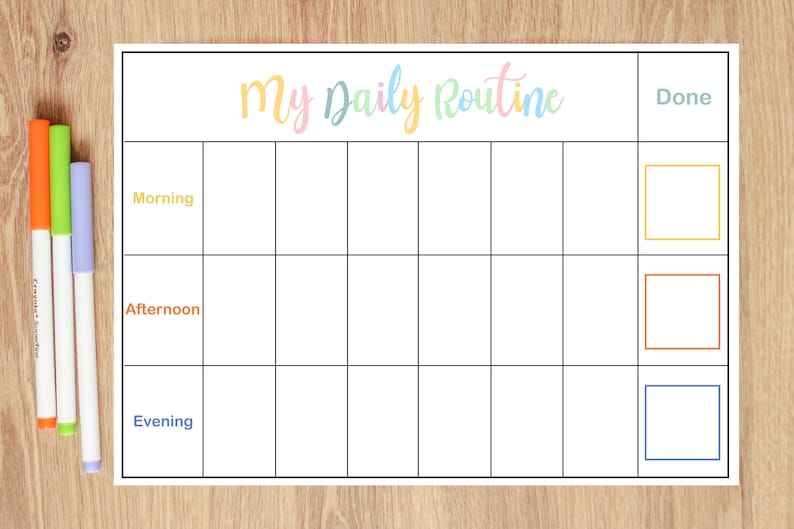 Daily Routine Morning Afternoon Chart for Kids Autism Friendly - Etsy