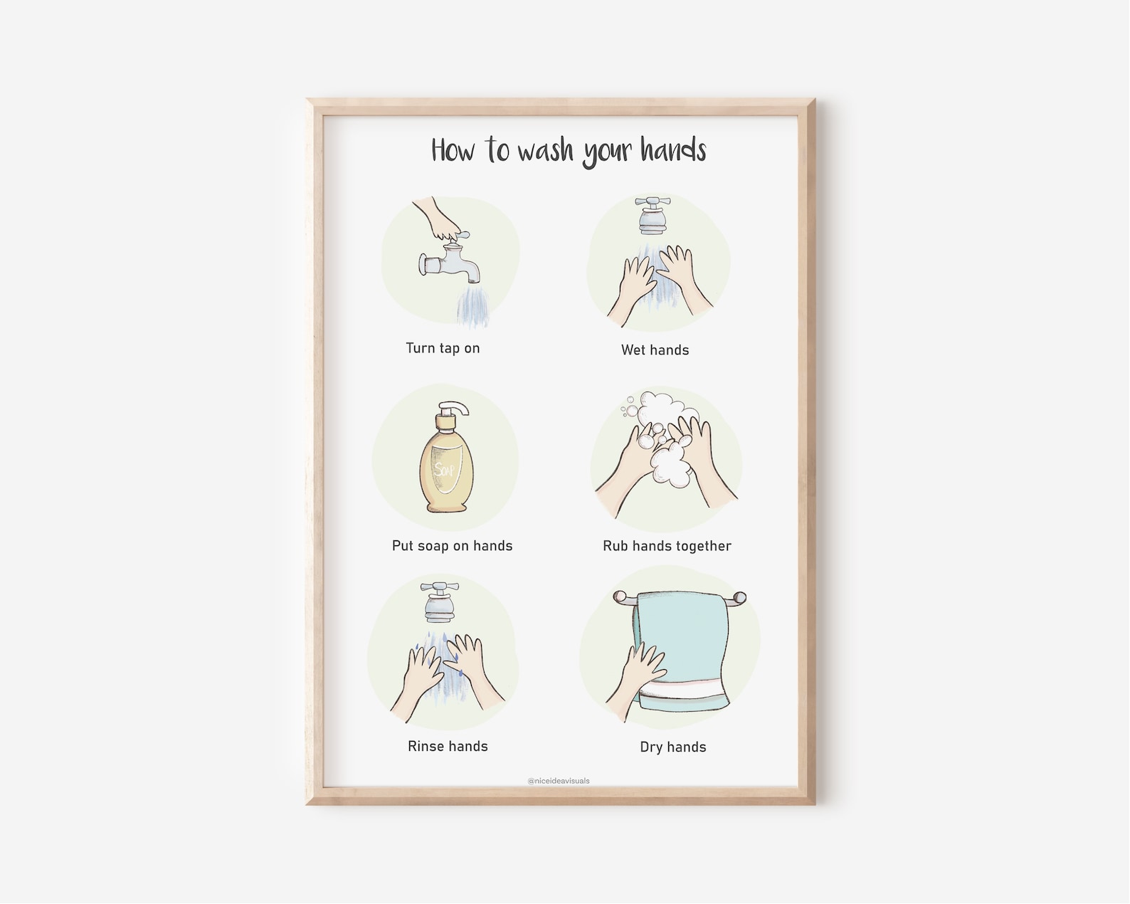 How to Wash Hands Instructions Kids Visual Support Communication Aid ...