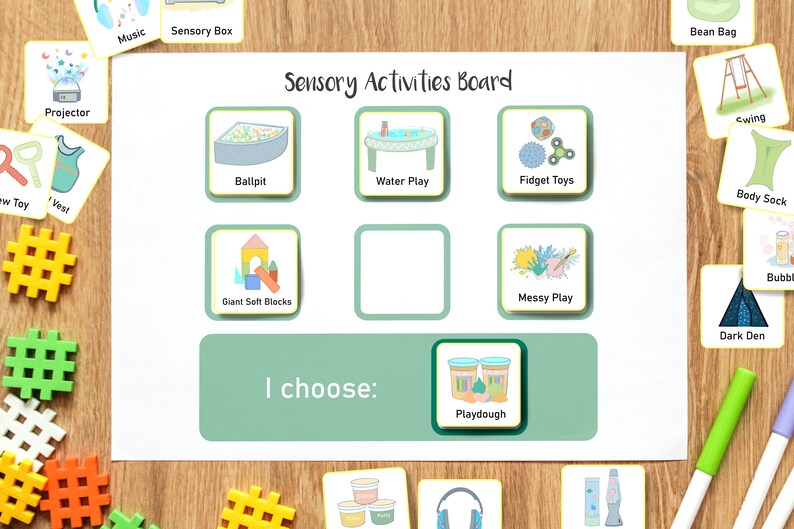 Sensory Activity Choose Board ASN Visual Communication Aid Printable ...