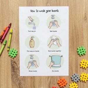 How to Wash Hands Instructions Kids Visual Support Communication Aid ...