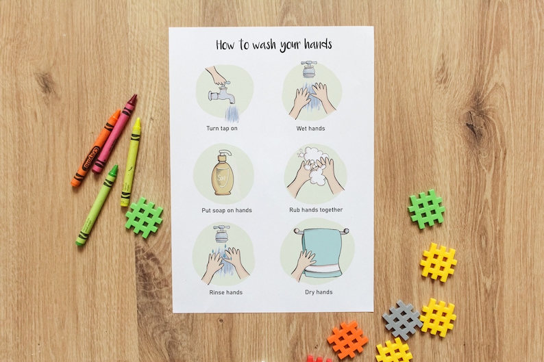 How to Wash Hands Instructions Kids Visual Support Communication Aid ...