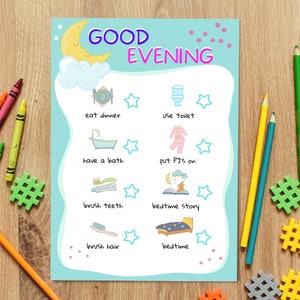 Kids Morning and Evening Routine Daily Planner Checklist Printable ...