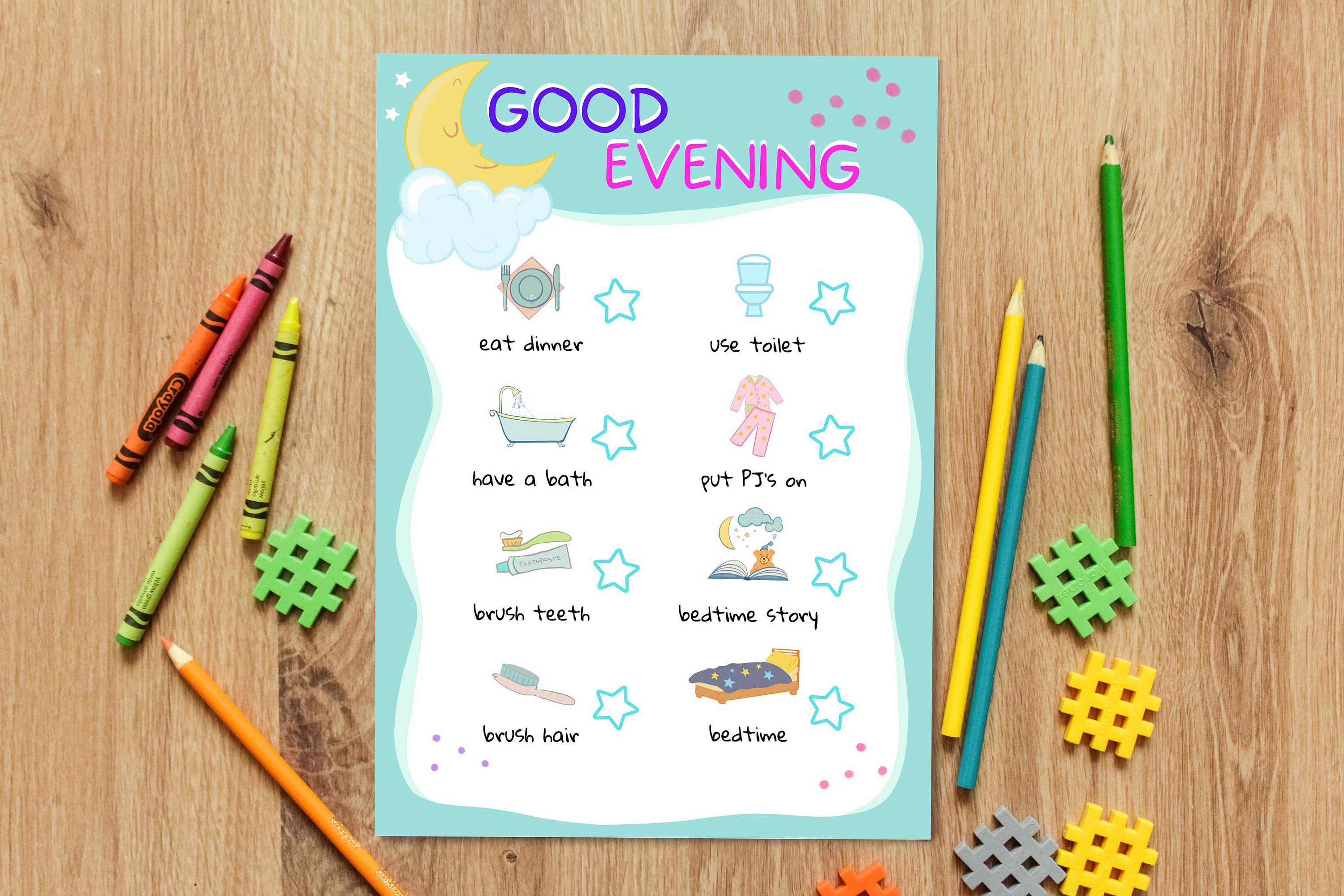 Kids Morning and Evening Routine Daily Planner Checklist Printable ...