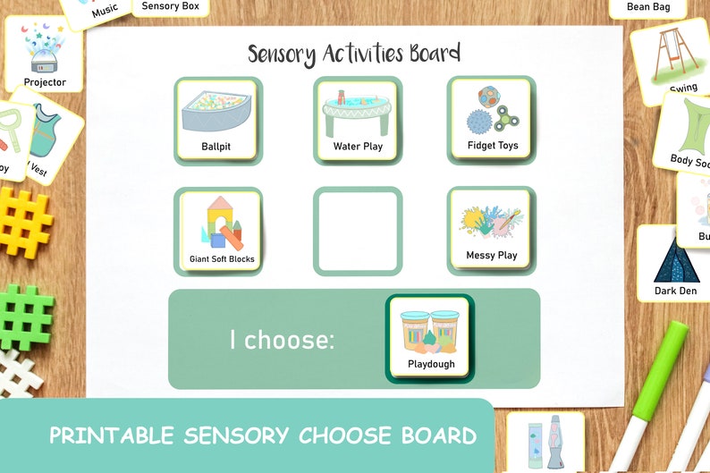 Sensory Activity Choose Board ASN Visual Communication Aid Printable ...