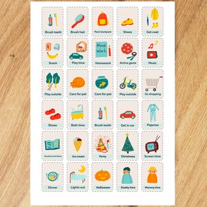 Daily Routine Morning Afternoon Chart for Kids Autism Friendly Visual ...