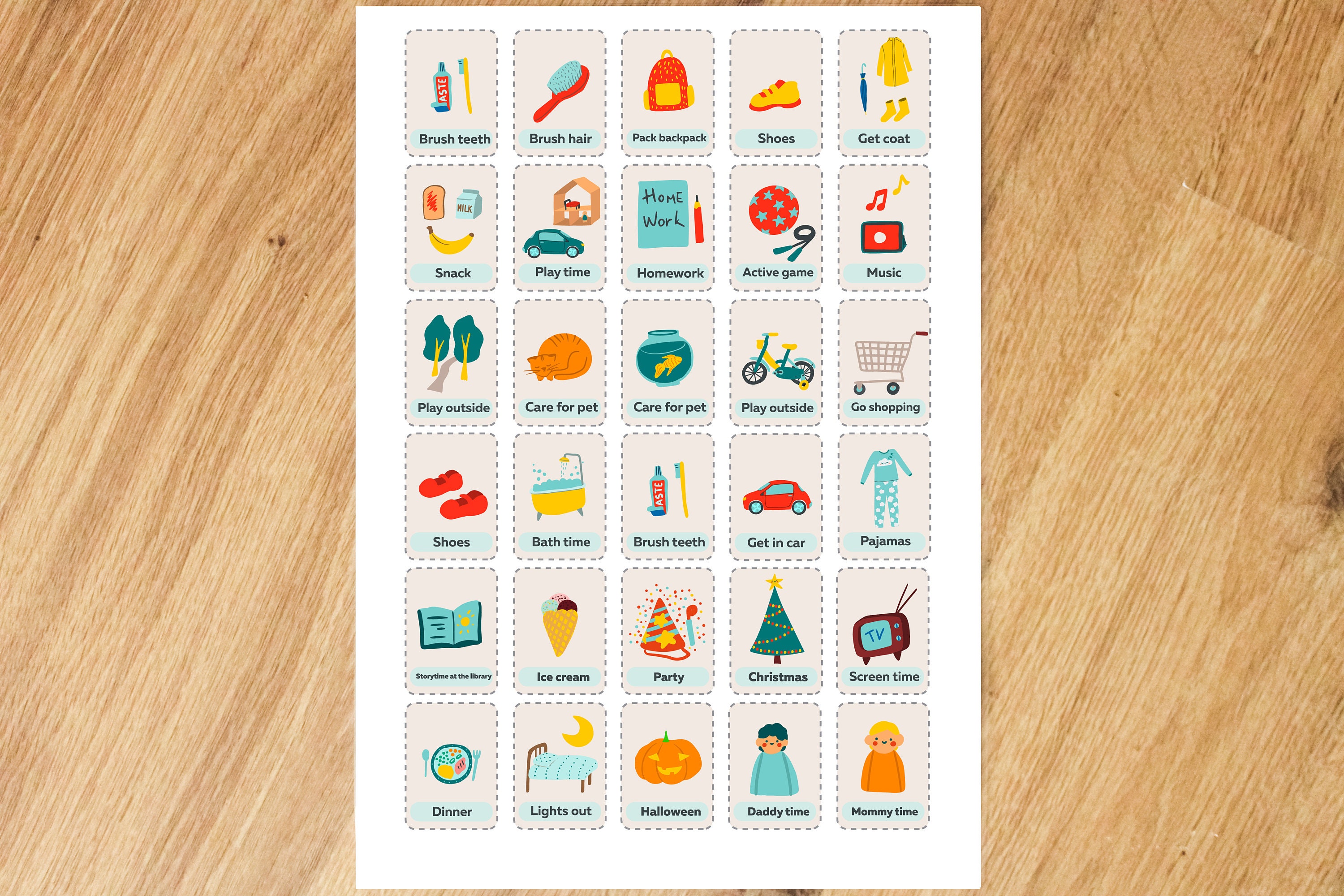 Daily Routine Morning Afternoon Chart for Kids Autism Friendly - Etsy