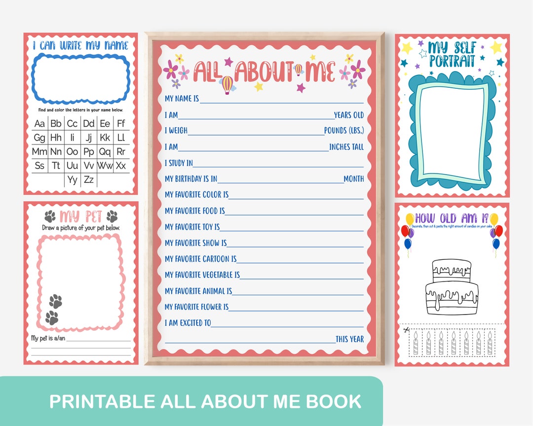 All About Me MEGA Bundle Worksheets for Kids Back to School Learning ...