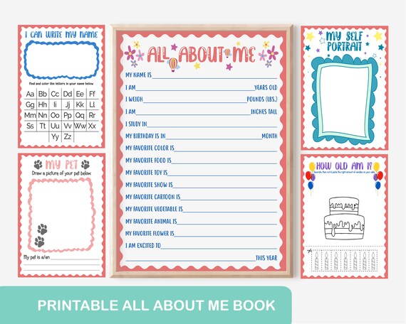 All About Me MEGA Bundle Worksheets for Kids Back to School - Etsy