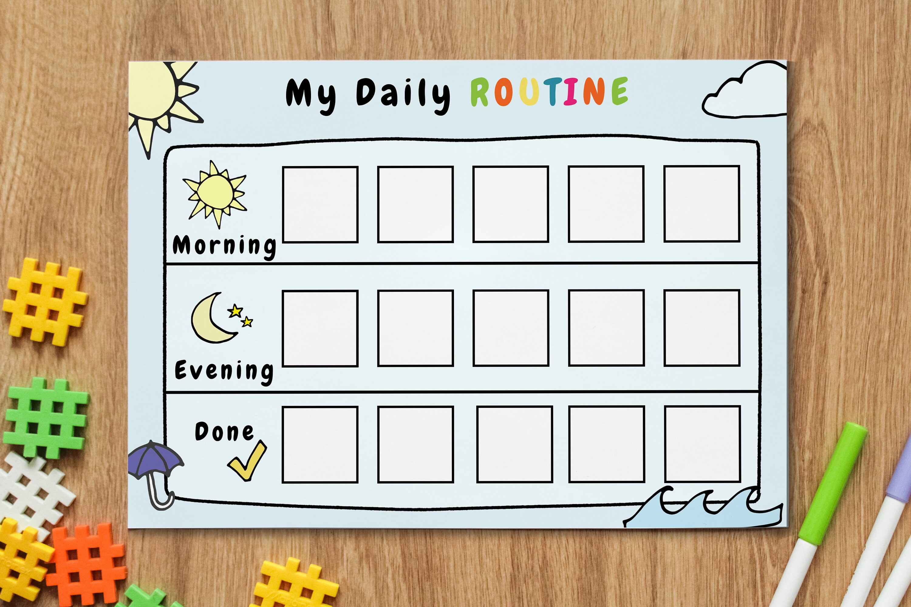Daily Routine Chart for Kids Daily Planner Schedule Chore Checklist ...