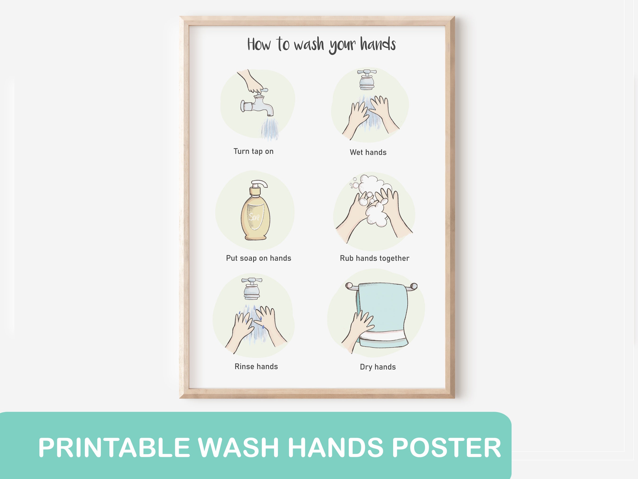 How to Wash Hands Instructions Kids Visual Support Communication Aid ...
