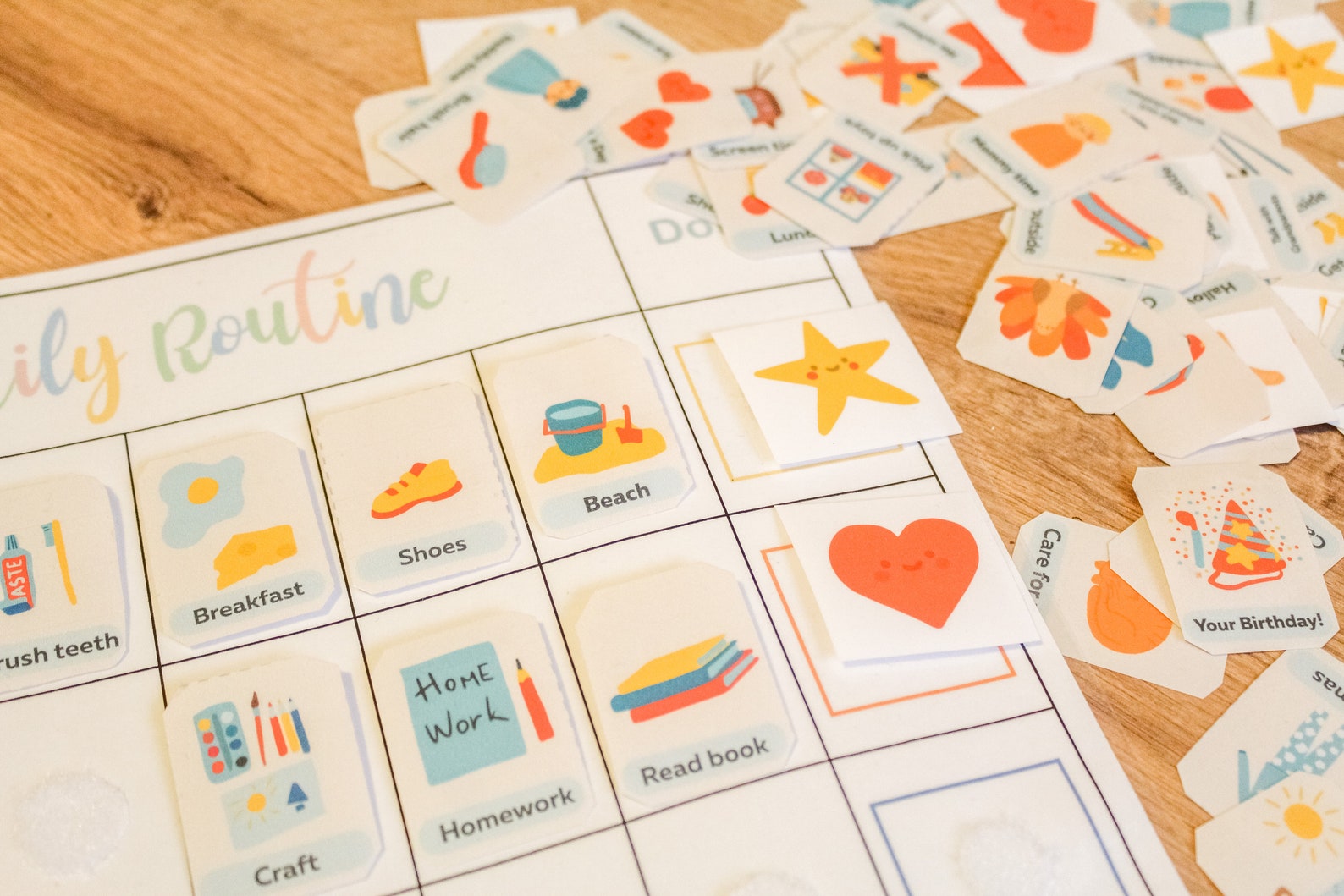 Daily Routine Morning Afternoon Chart for Kids Autism Friendly Visual ...