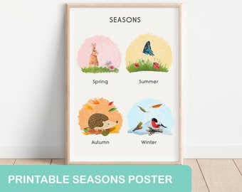 Printable Seasons Poster Poster for Kids Learning Poster Kids - Etsy