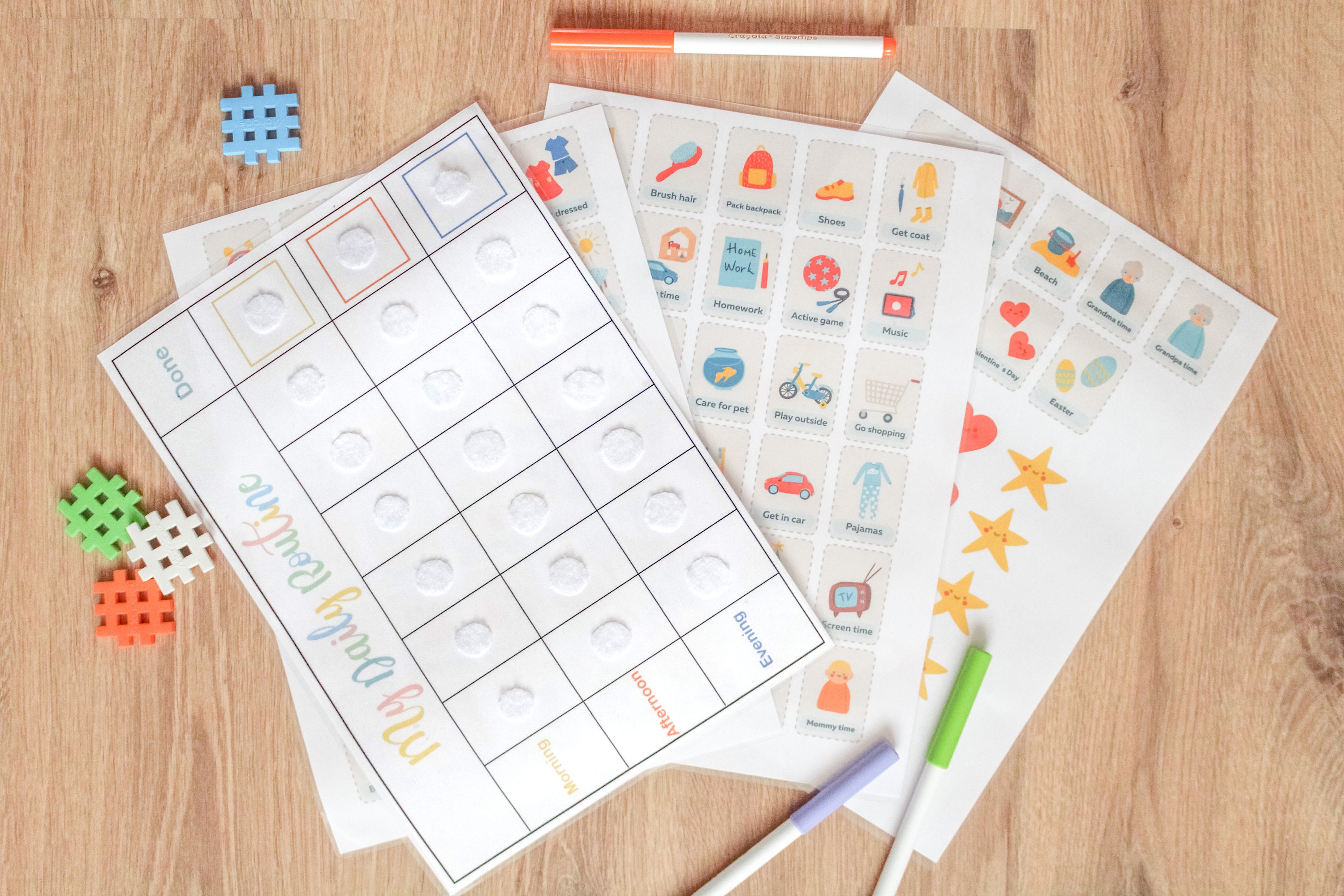 Daily Routine Morning Afternoon Chart for Kids Autism Friendly Visual ...