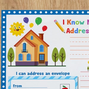 Kids 'I Know My Address' Worksheet, Life Skills Printable (digital ...
