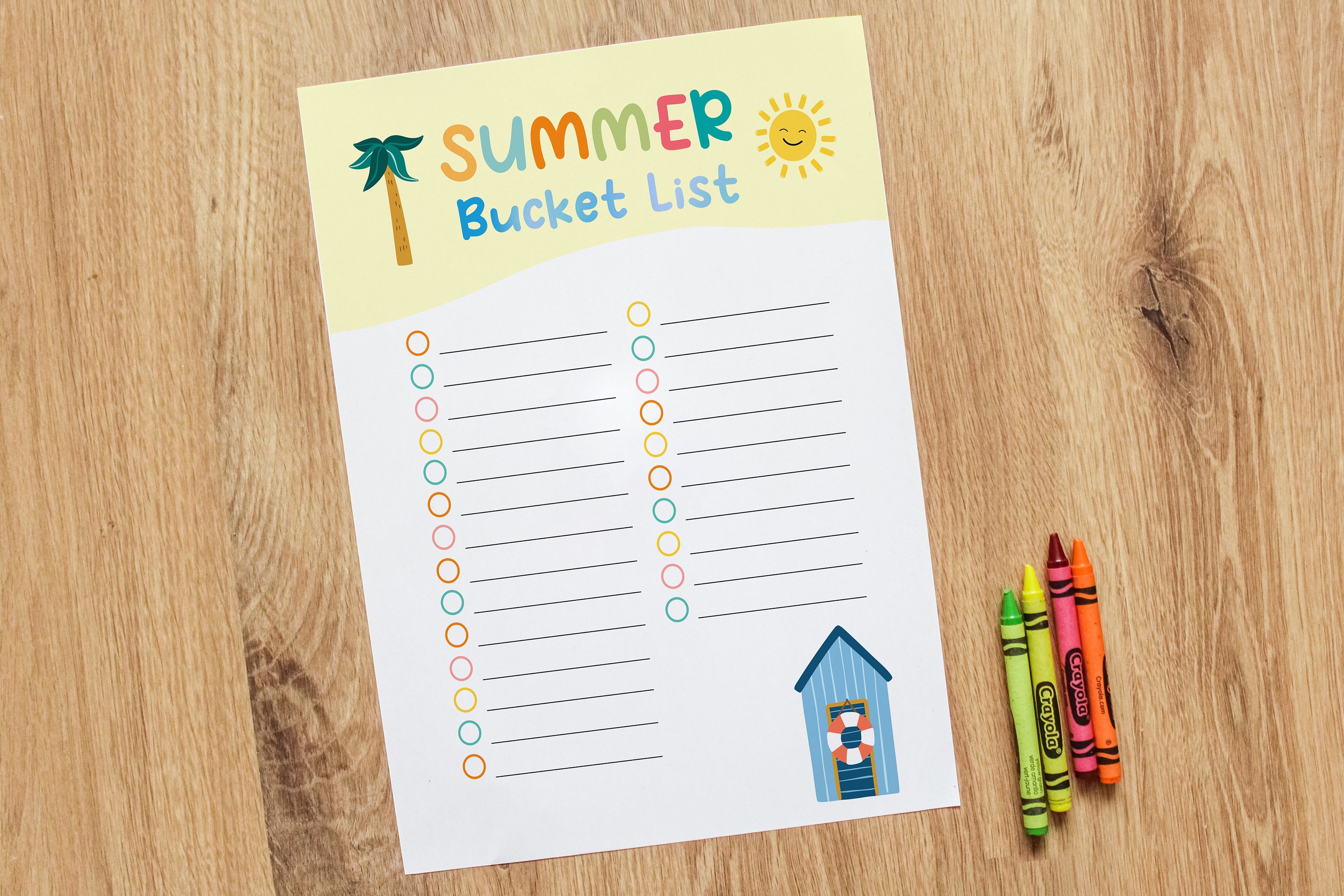Kids Summer Bucket List Activities Printable, Colourful Summer to - Do ...