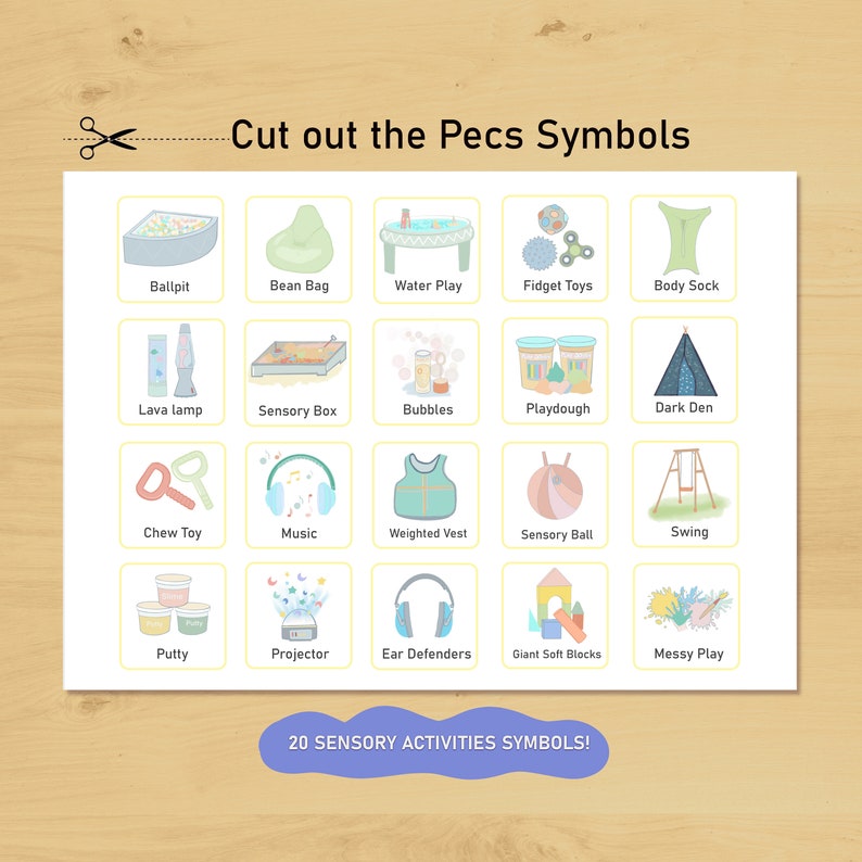 Sensory Activity Choose Board ASN Visual Communication Aid Printable ...