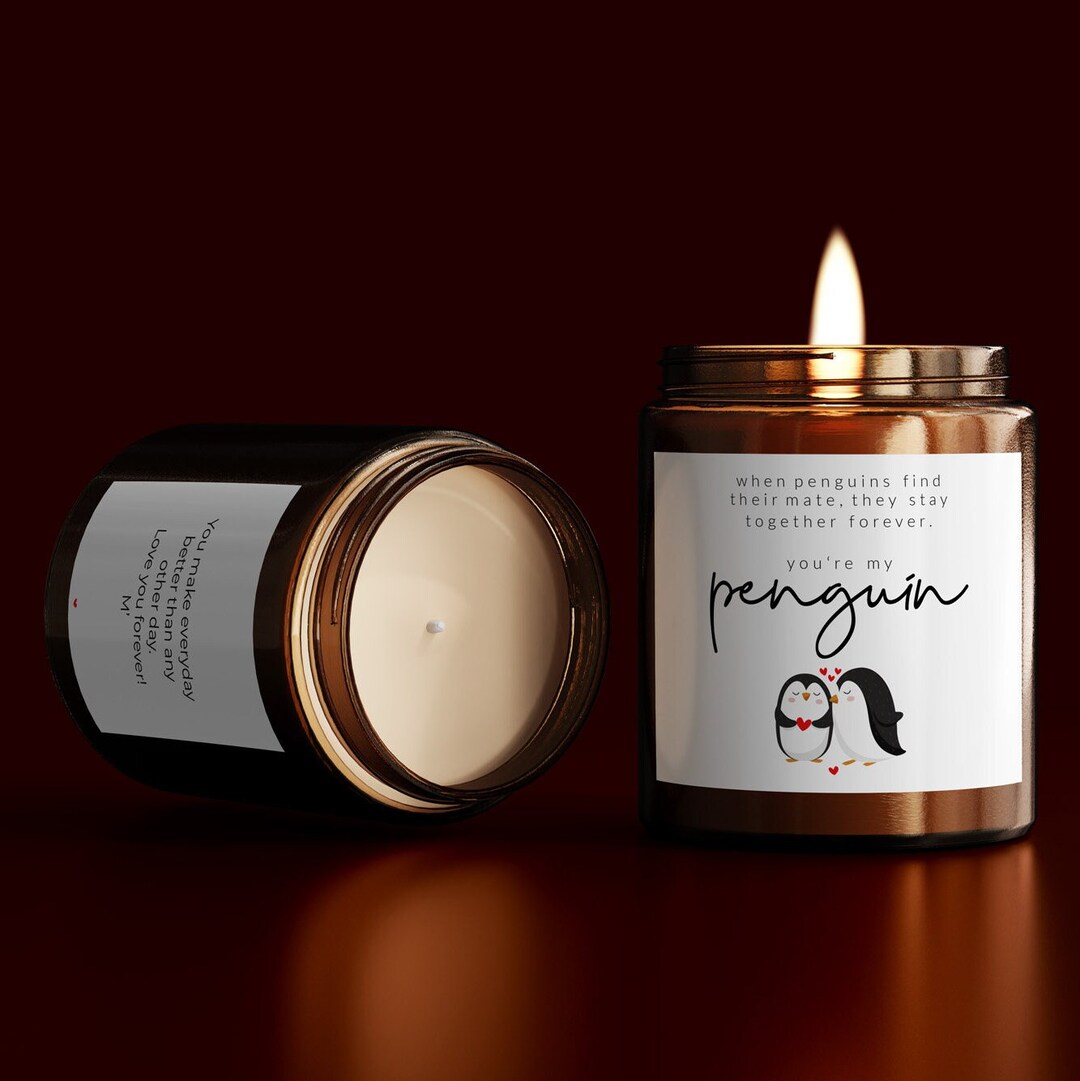 Anniversary Candle personalized Penguin Candle for Your Special Someone ...