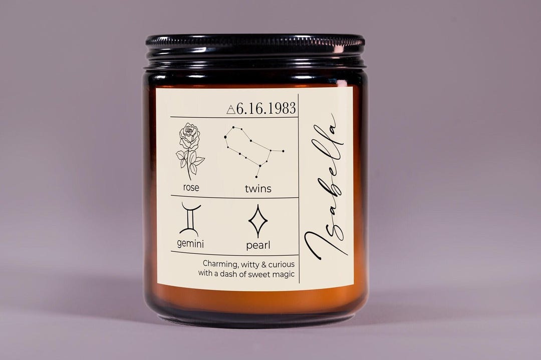 Personalized Birth Date Candle - Zodiac Gift - Custom Self Care Gift ...